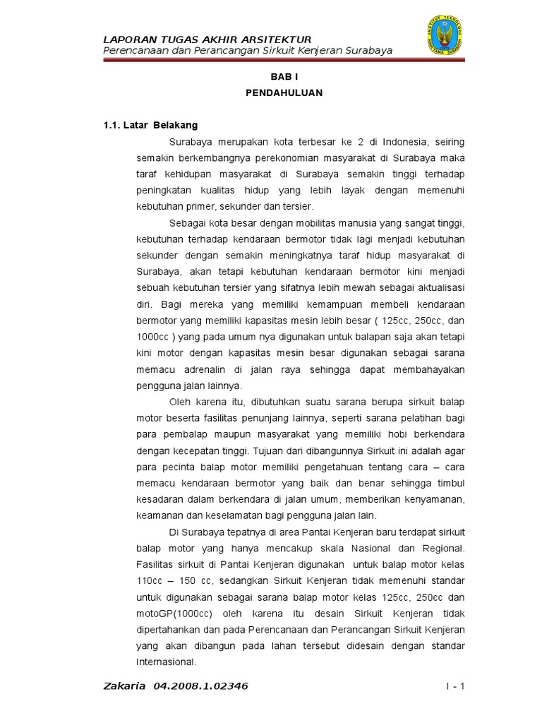 Rencana Sirkuit Balap Kenjeran Surabaya | PDF