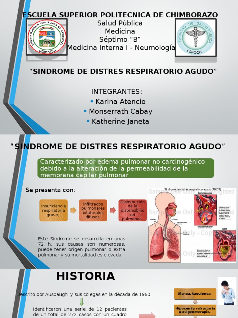 Sindrome de Distres Respiratorio Agudo Grupo 8 | PDF | Neumonía | Pulmón