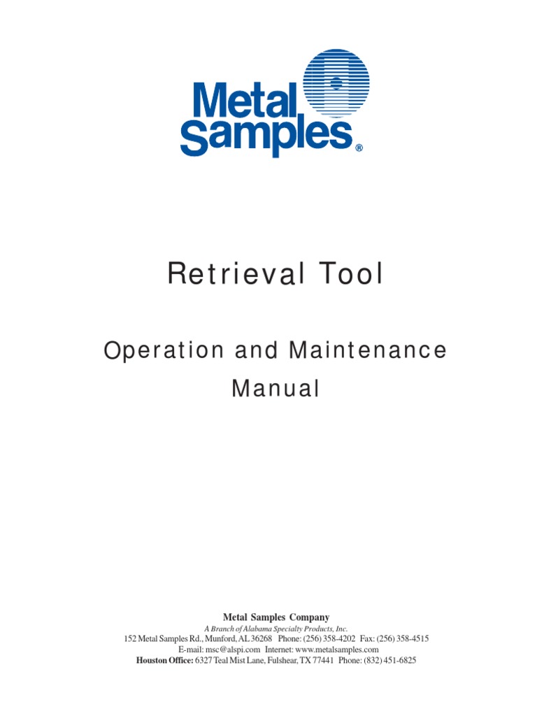 Retrieval Tool Manual PDF | PDF | Ac Power Plugs And Sockets | Tap (Valve)