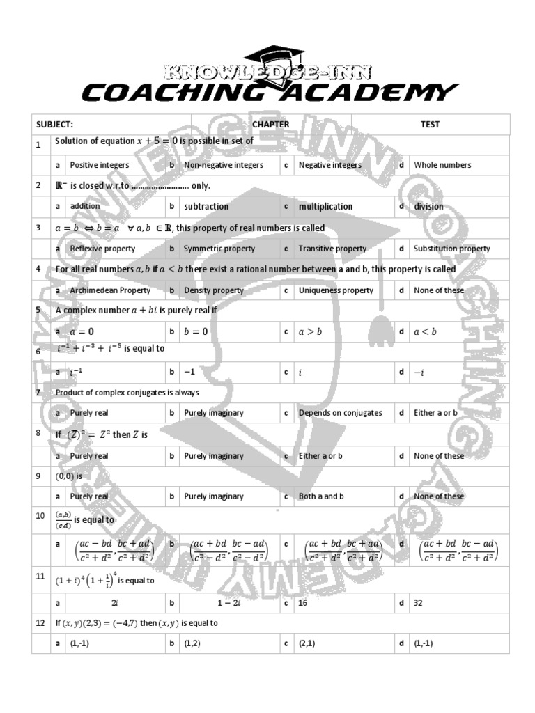 Chapter 2 Real and Complex Numbers | PDF | Real Number | Complex Number