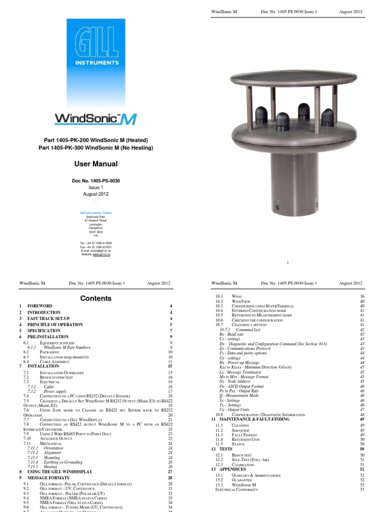 Windsonic M Non Analogue Manual | PDF | Electrical Connector | Cable