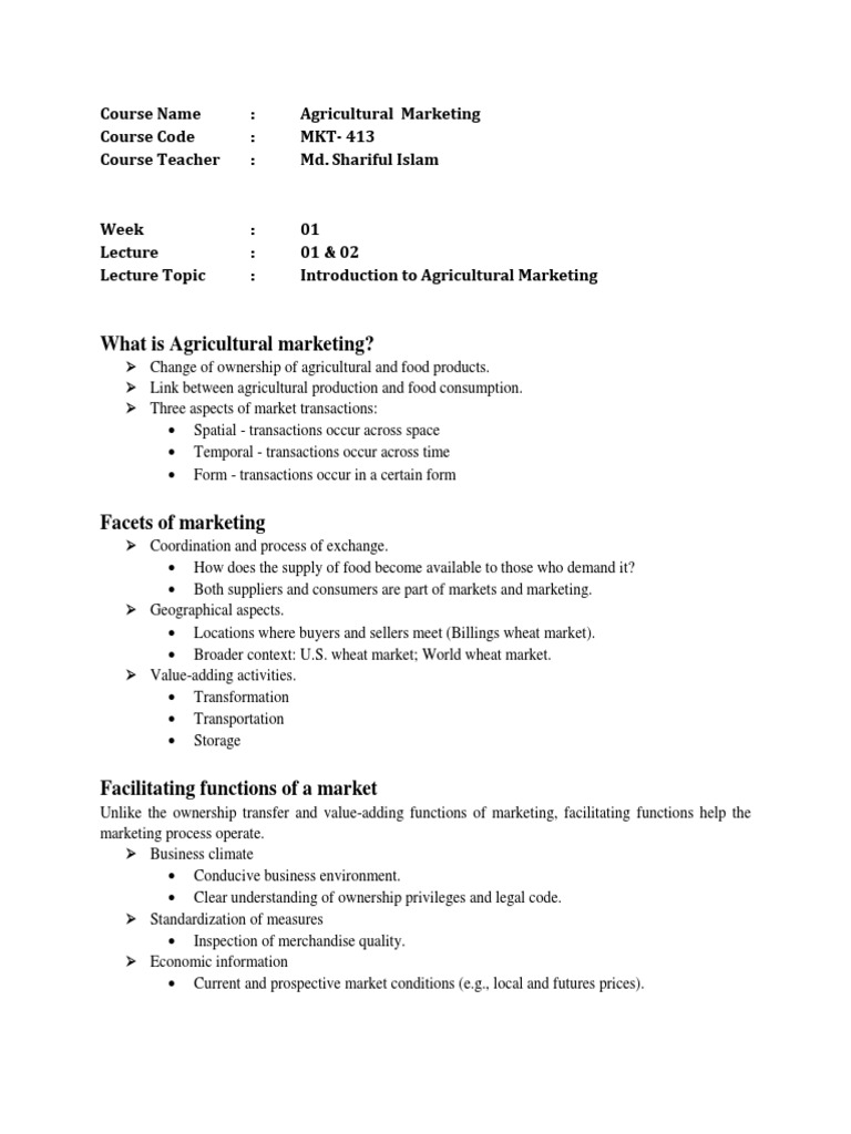Introduction to Agricultural Marketing | PDF | Demand | Demand Curve