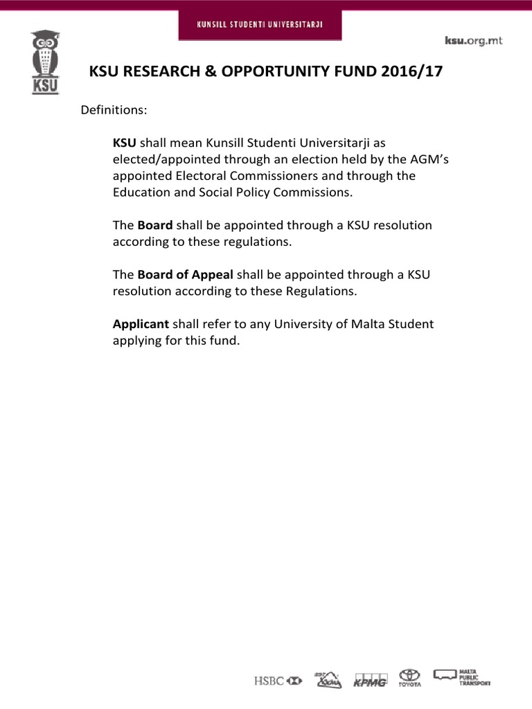 KSU RESEARCH FUND GUIDELINES | PDF | Libraries | Grant (Money)