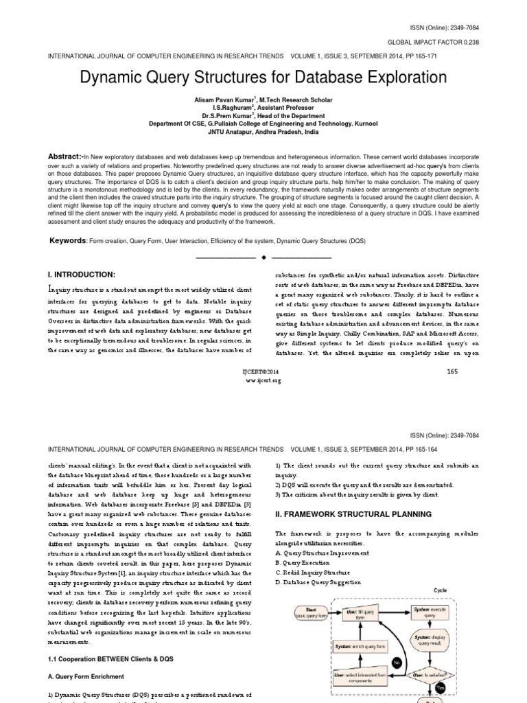Dynamic Query Structures For Database Exploration Pdf Information Retrieval Databases