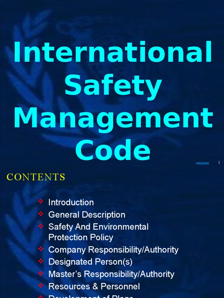 International Safety Management Code: Mikepwlee | PDF | Sea Captain ...