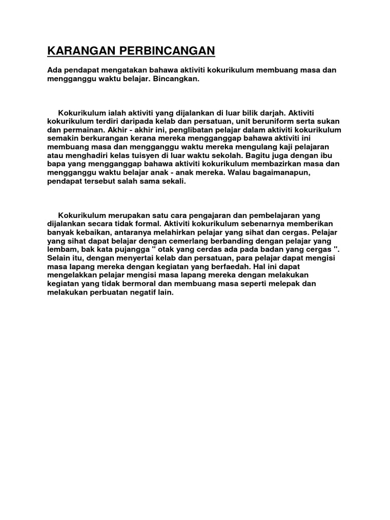 Karangan Perbincangan | PDF