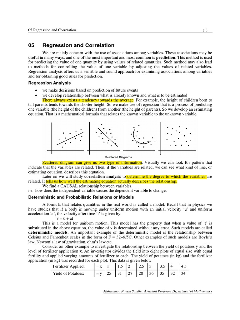 Handout 05 Regression and Correlation PDF | PDF | Correlation And ... Handout 05 Regression and Correlation PDF | PDF | Correlation And ...