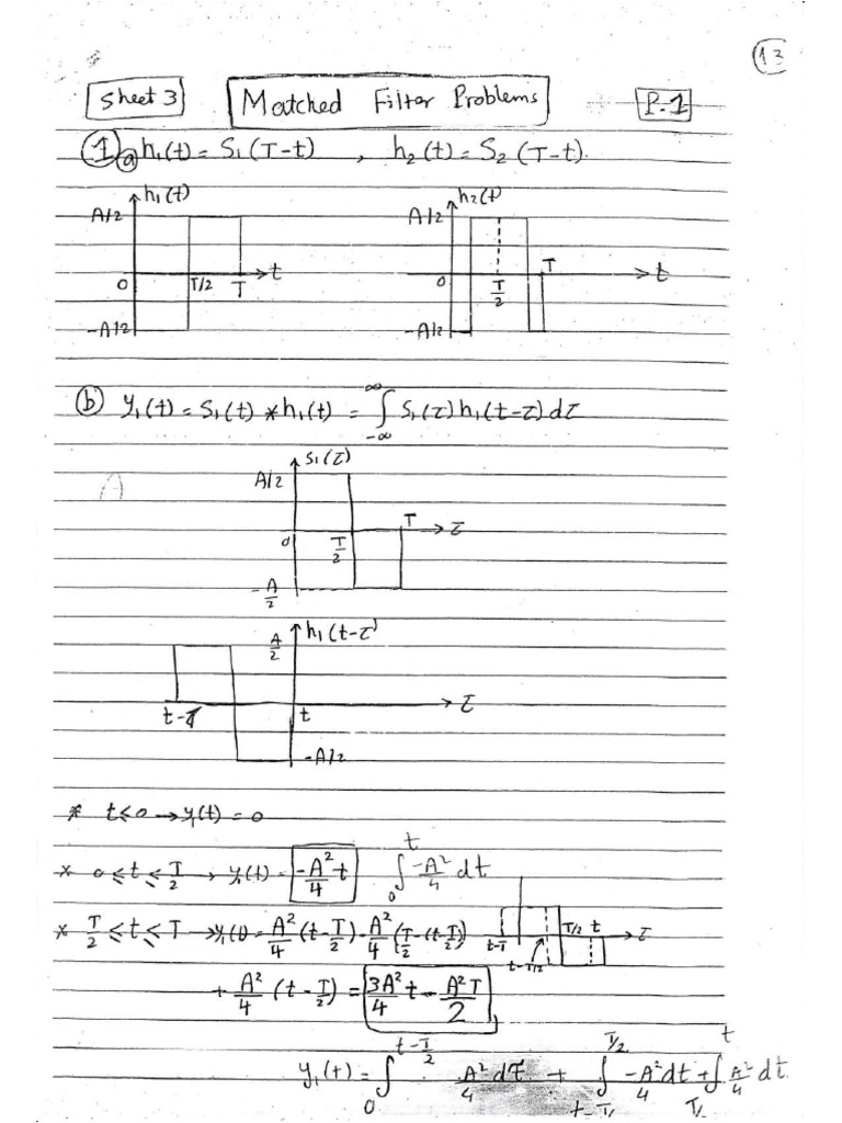 Matched Filter Problems Solution | PDF