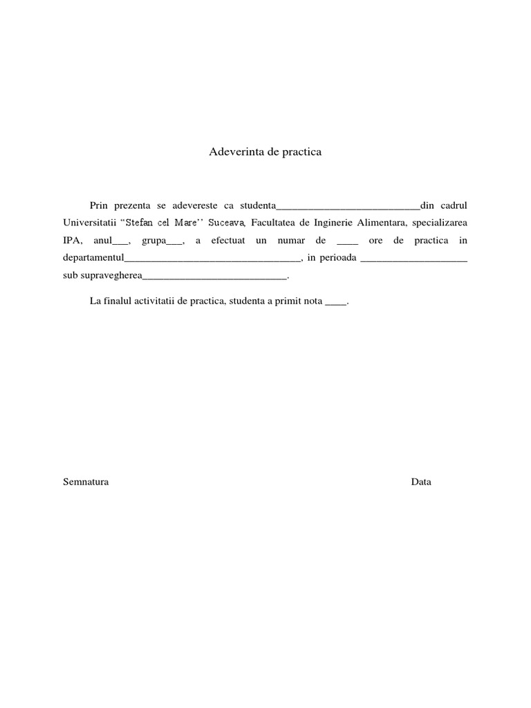 Adeverinta de Practica 1 | PDF