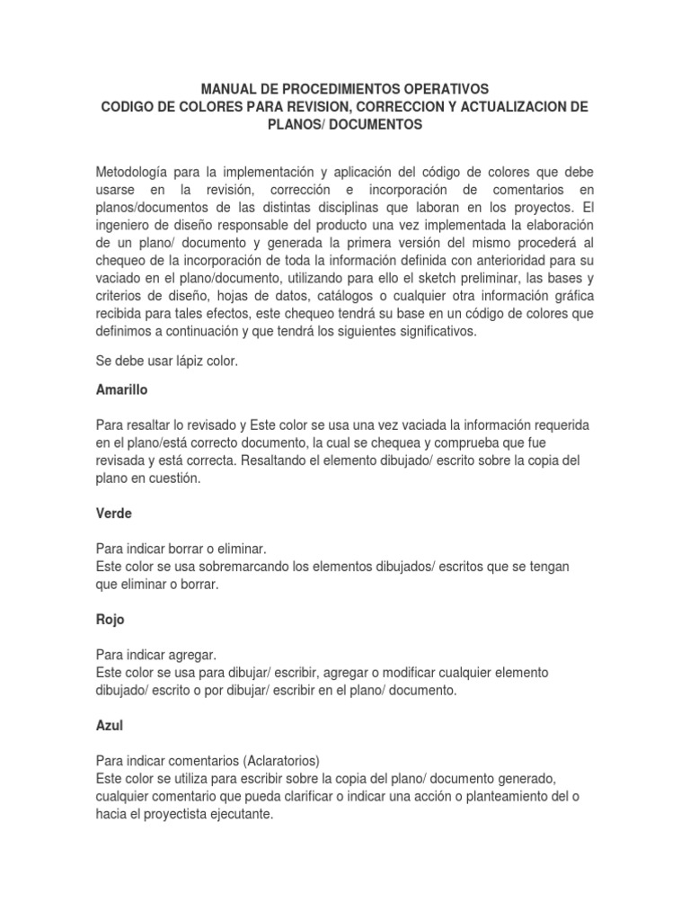 Codigo Colores-Correccion Planos | PDF