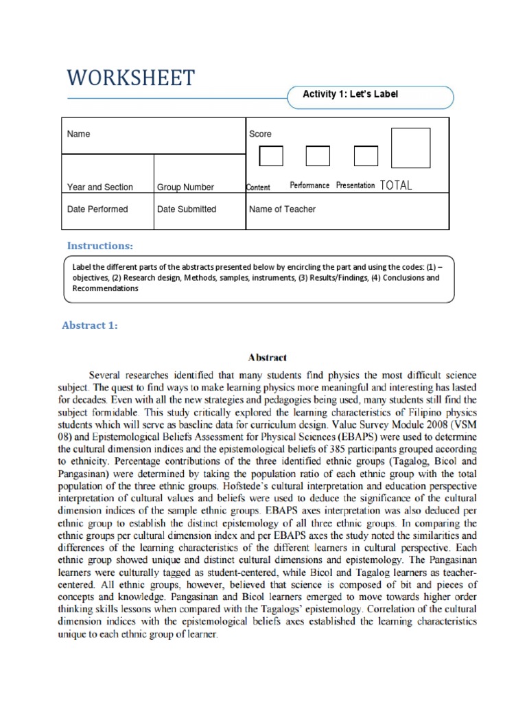 Abstract Labeling Worksheet for SHS | PDF | Art