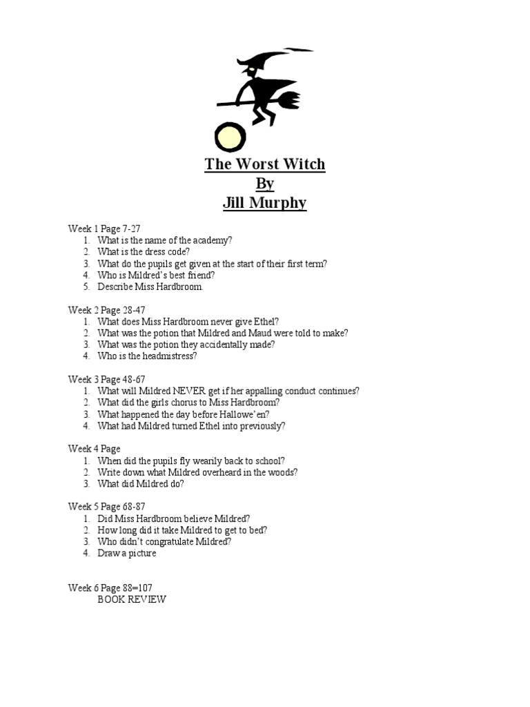 The Worst Witch Study Guide | PDF | Wellness