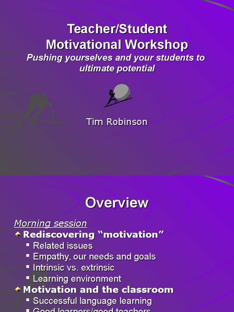 Motivational Workshop For Teachers | PDF | Motivation | Motivational