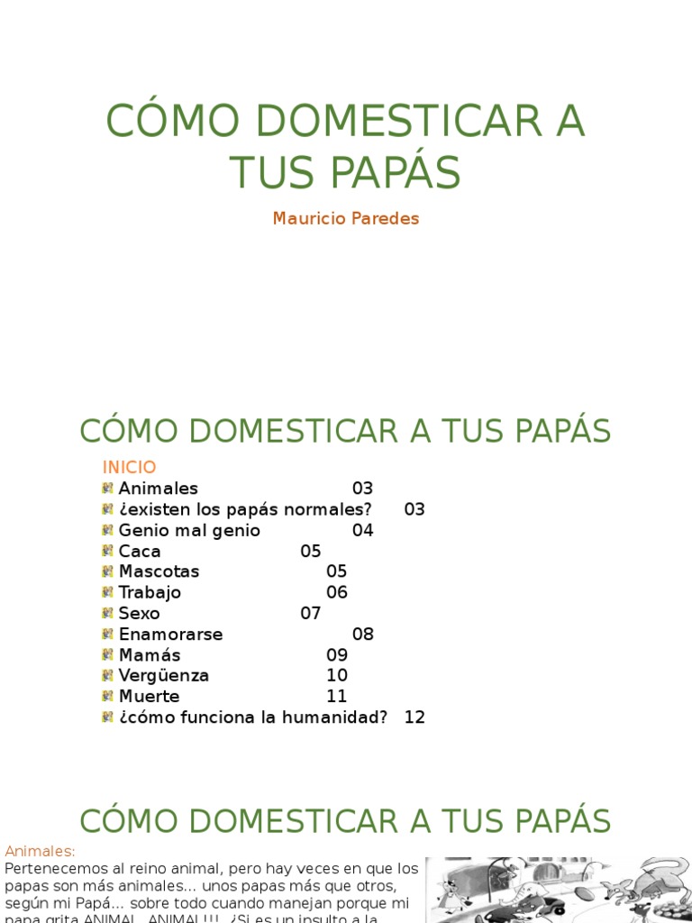 Cómo Domesticar A Tus Papás Rev 01 | PDF