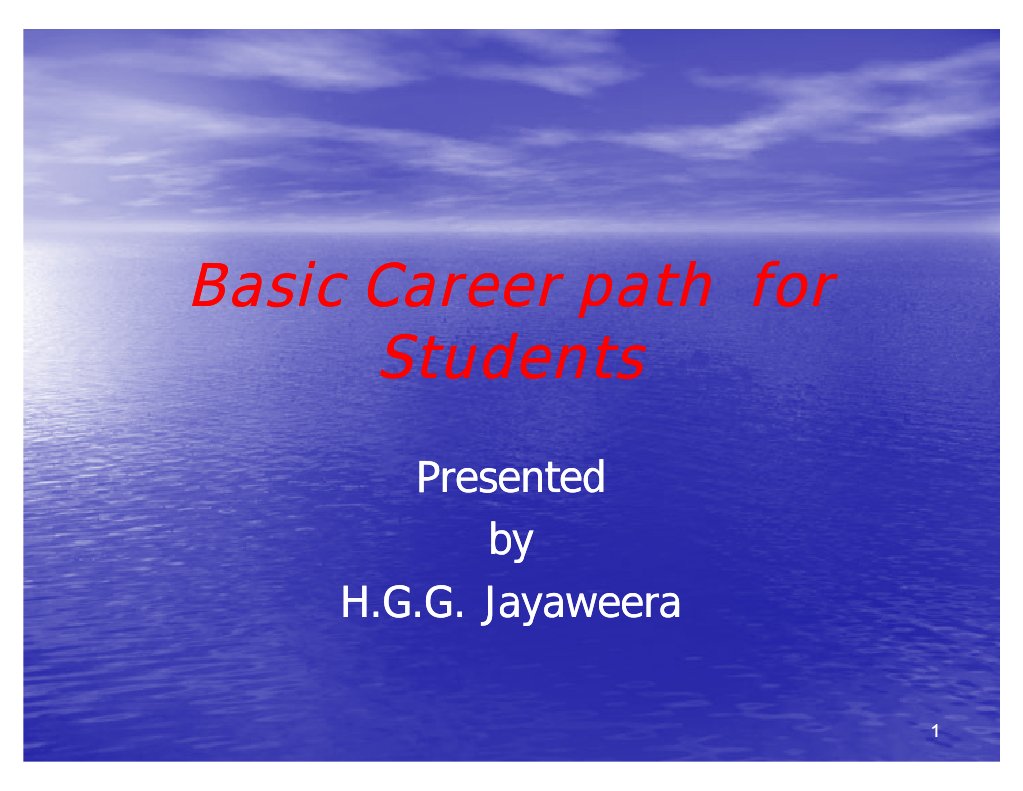 Basic Career Path For Students | PDF | Action (Philosophy) | Emergence