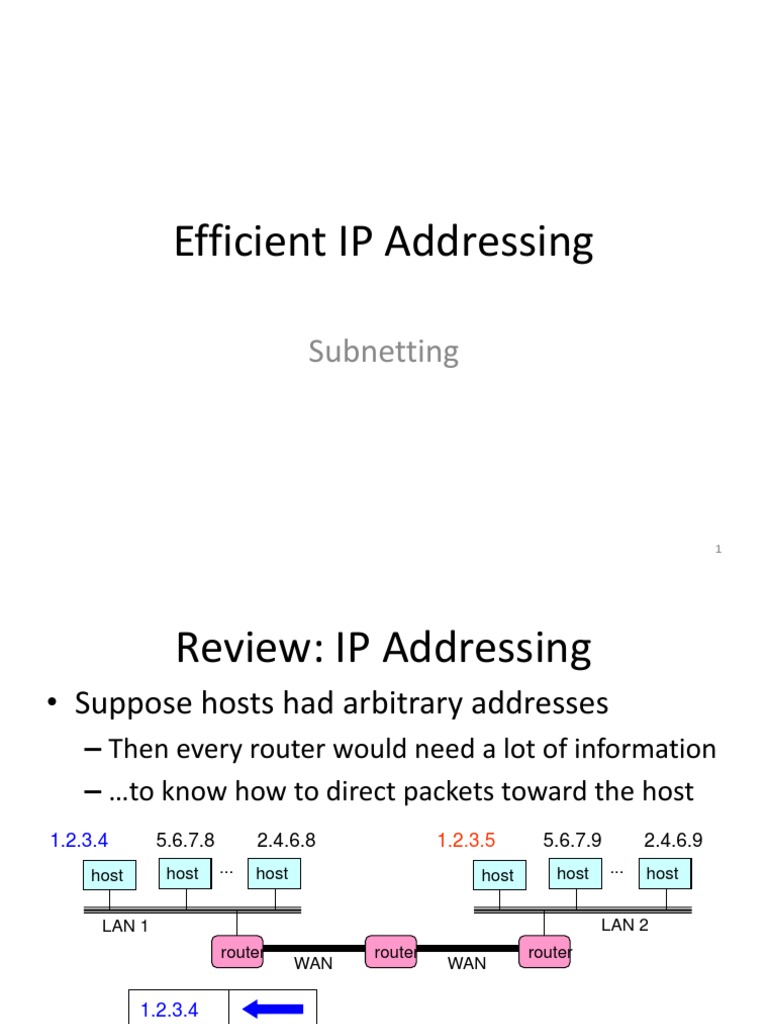Efficient IP Addressing and Subnetting | PDF | Ip Address | Router (Computing)