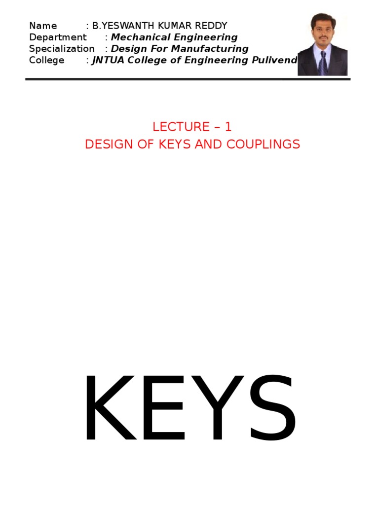 Keys and Couplings | PDF | Mechanical Engineering | Mechanics