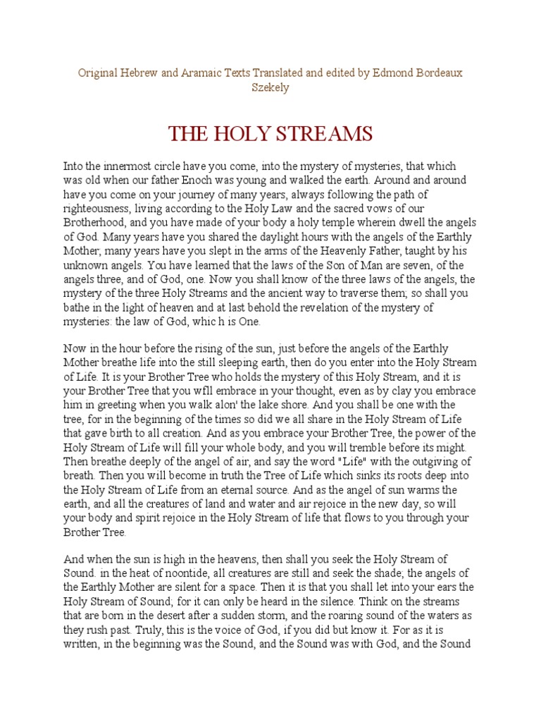 The Holy Streams: Original Hebrew and Aramaic Texts Translated and ...