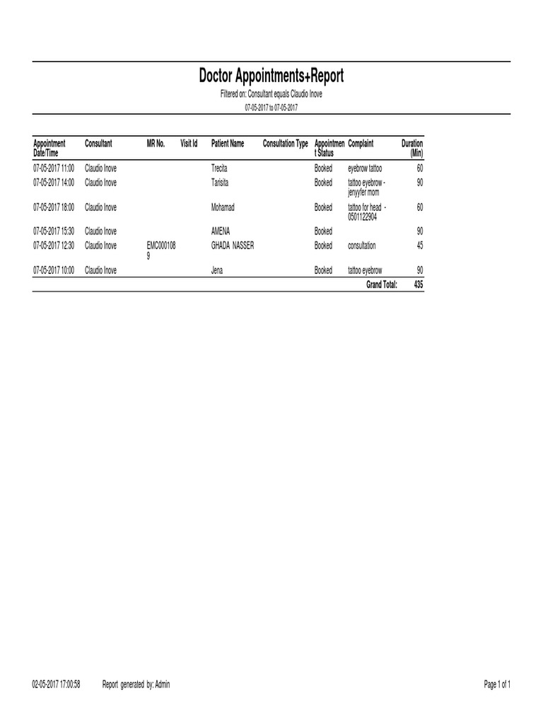Doctor Appointments+Report | PDF