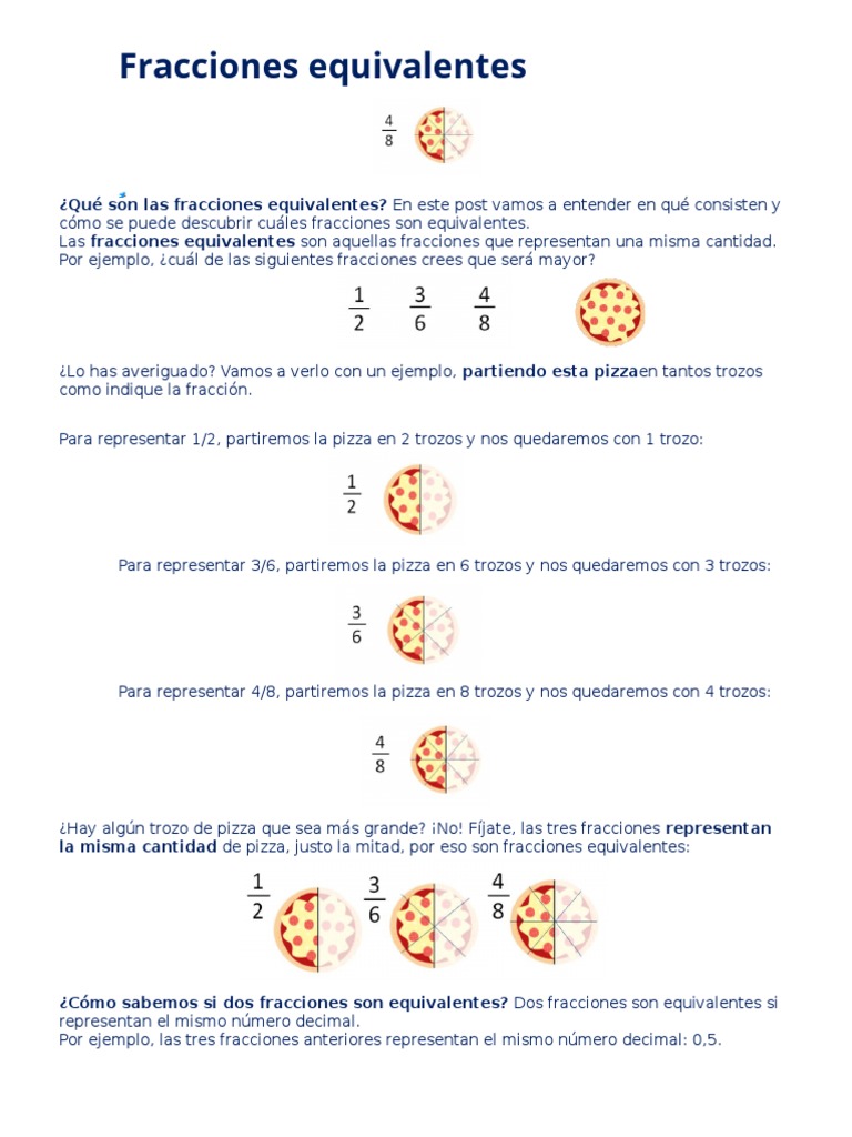 Fracciones Equivalentes | PDF