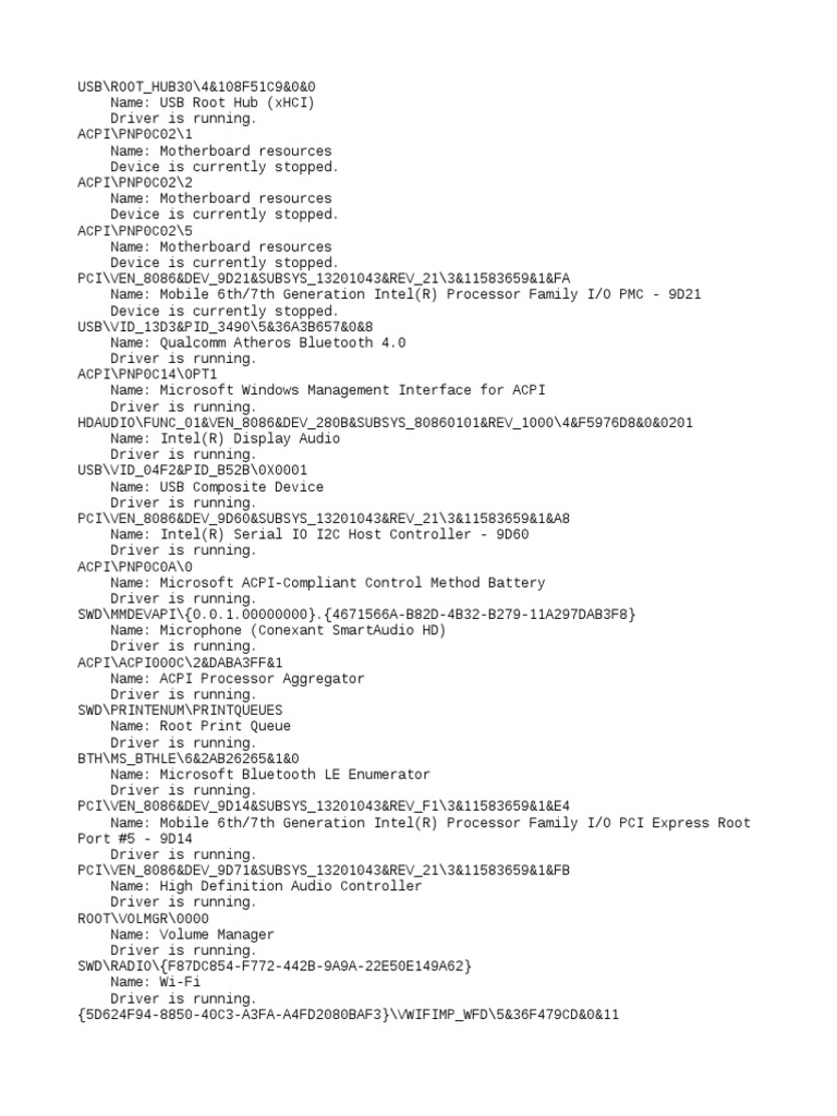 Dev List | PDF | Device Driver | Usb