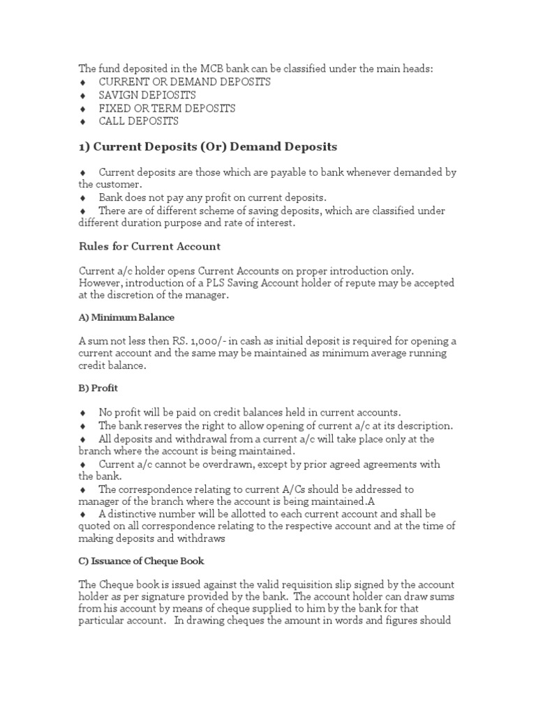 MCB Bank Report | PDF | Letter Of Credit | Cheque