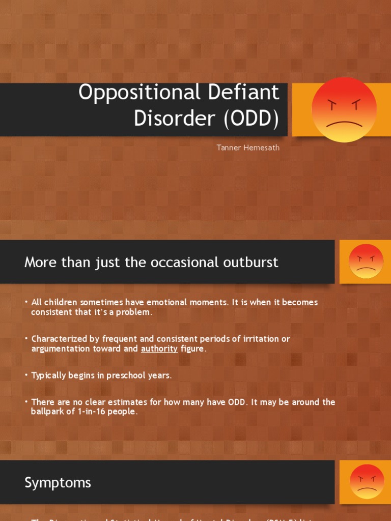 Oppositional Defiant Disorder Odd | PDF | Psychopathology ...