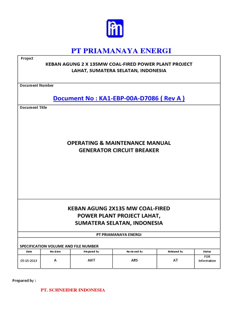 Ka1 Ebp 00a d7086 Iom Manual GCB | PDF | High Voltage | Electric Arc