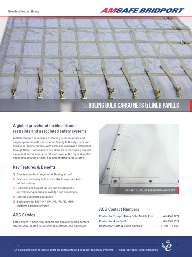 Boeing Bulk Cargo Nets and Liner Panels Datasheet | PDF | Boeing ...