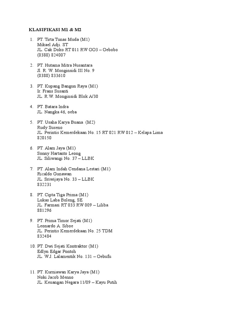 Klasifikasi M1 & M2 | PDF