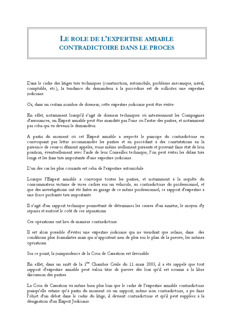 Expertise Amiable, Contradictoire Ou Judiciaire : Quelles Différences ...