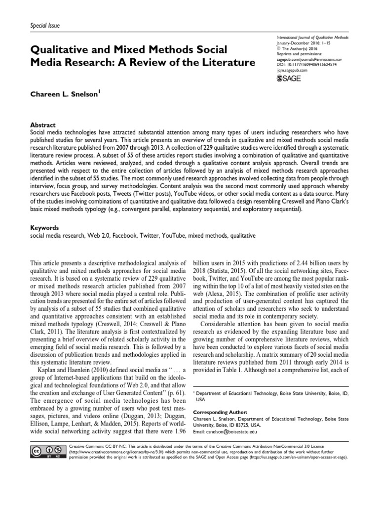 Qualitative and Mixed Methods Social Media Research | PDF | Qualitative ...