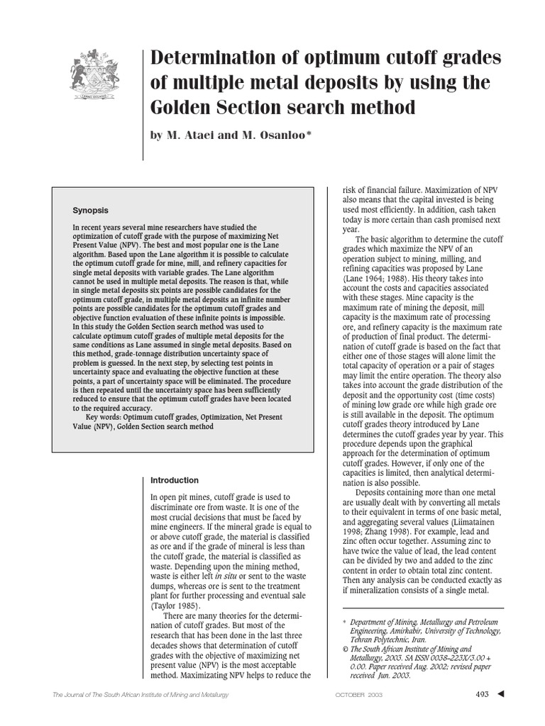 Cog Golden Section | PDF | Reference Range | Mathematical Optimization