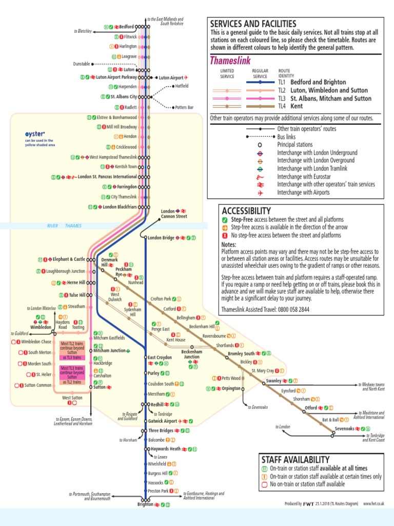 Thameslink Route Map PDF | PDF | Rail Transport | Passenger Rail Transport
