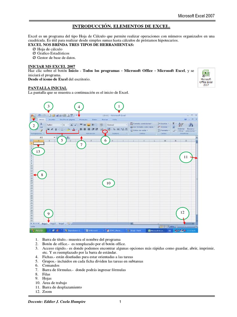 Manual de Excel 2007 - Imprimir | PDF | Hoja de cálculo | Microsoft Excel
