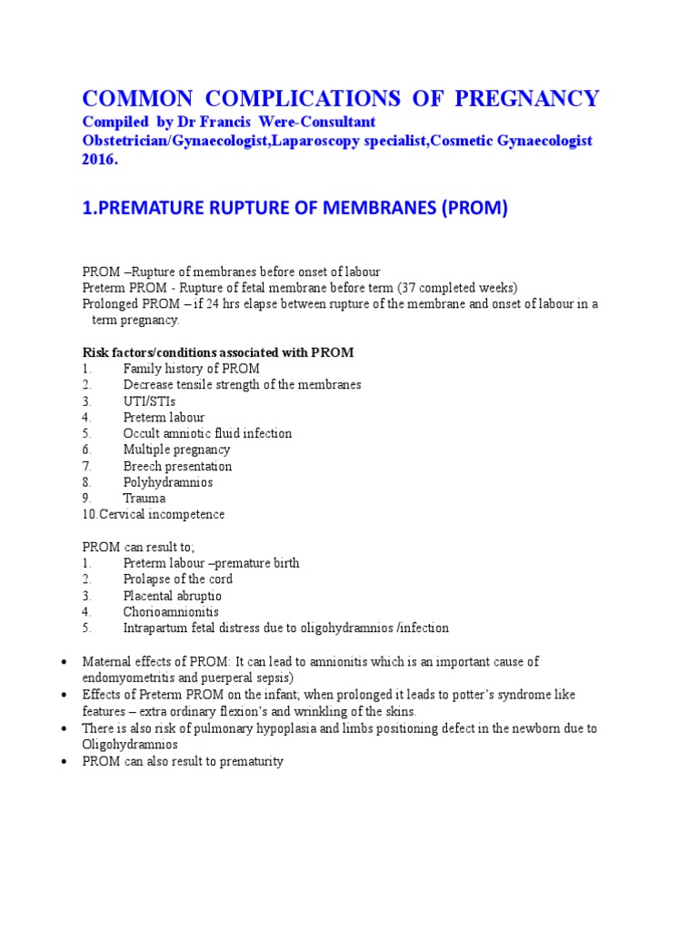 Common Complications of Pregnancy | PDF | Childbirth | Hypertension