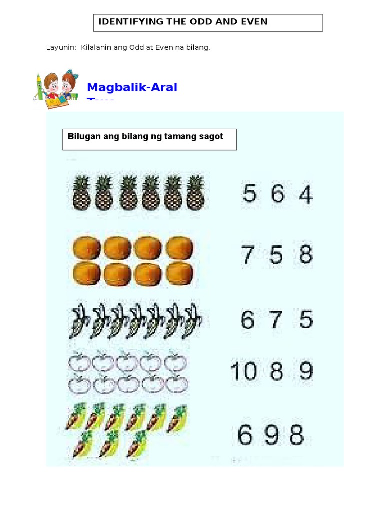 Identifying Odd and Even Numbers | PDF