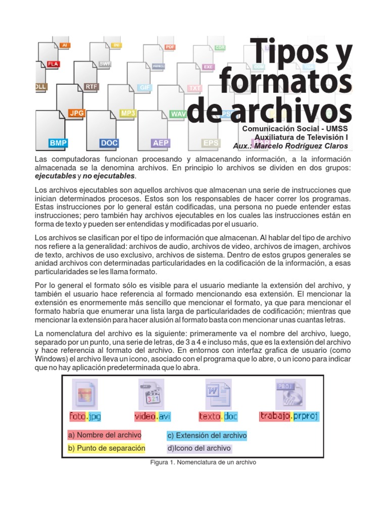 Tipos y Formatos de Archivo | Formato de archivo | Archivo de computadora