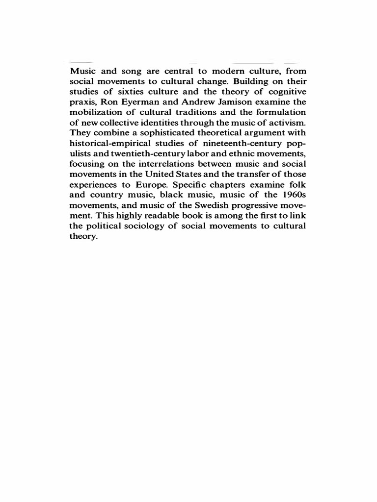 (Cambridge Cultural Social Studies) Ron Eyerman, Andrew Jamison-Music ...