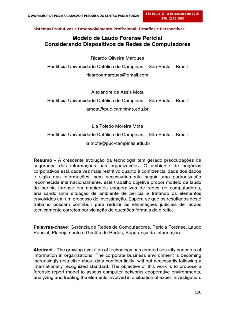 Modelo de Laudo Forense Pericial