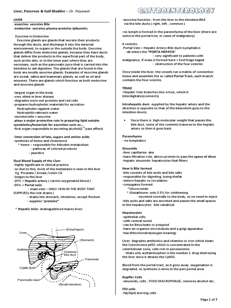 Gastroenterology-Liver, Pancreas and Gall Bladder Lectures | PDF ...