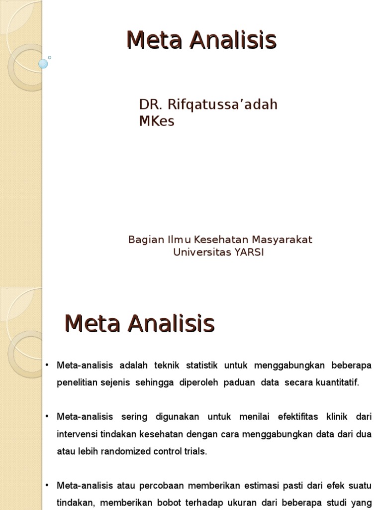 Topik X - Meta Analisis | PDF