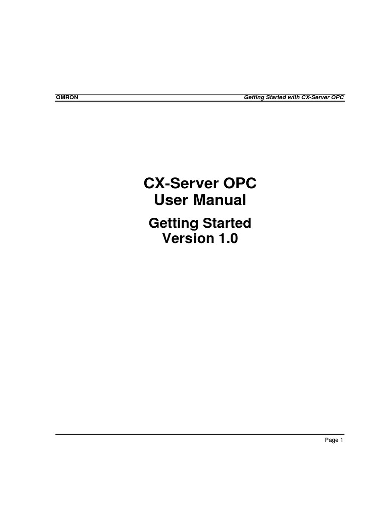 CX-Server OPC User Manual: Getting Started | PDF | Microsoft Windows ...