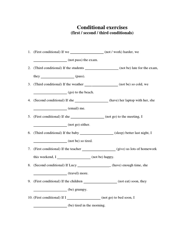 First Second Third Conditional Exercise | PDF