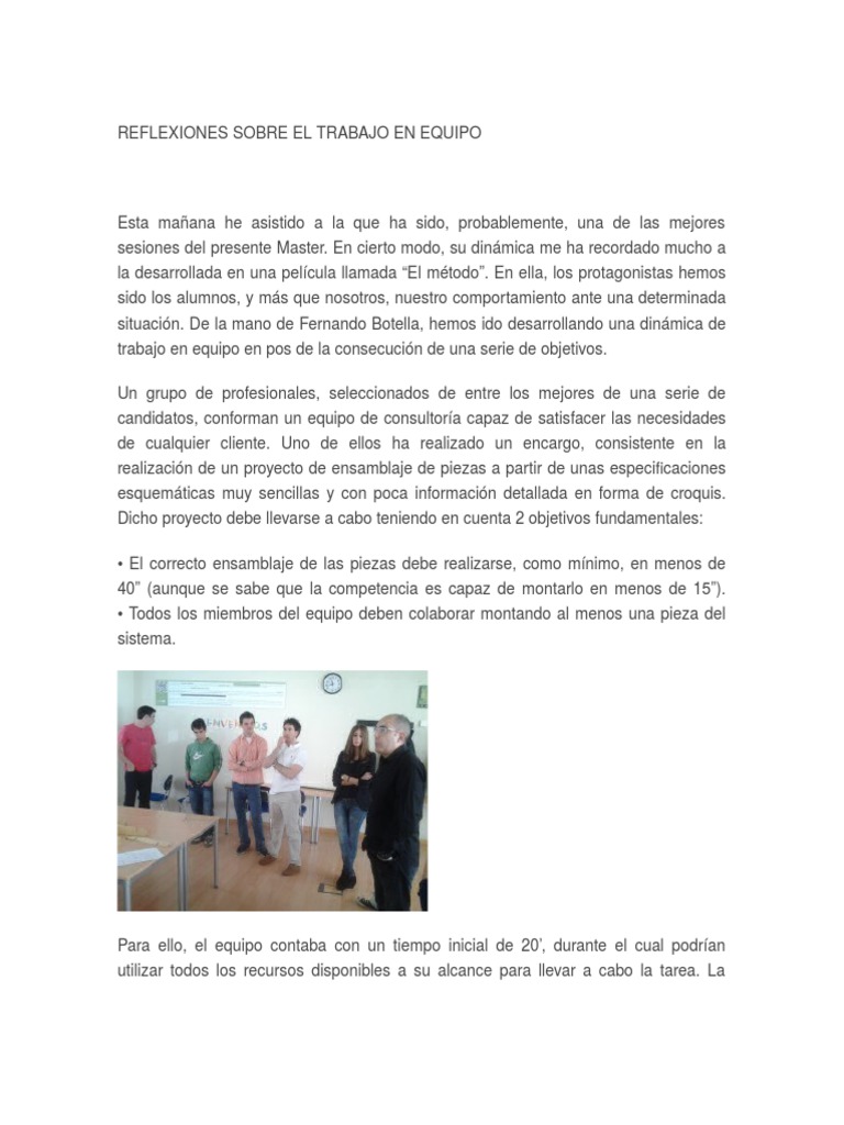 Reflexiones Sobre El Trabajo en Equipo | PDF | Toma de decisiones ...