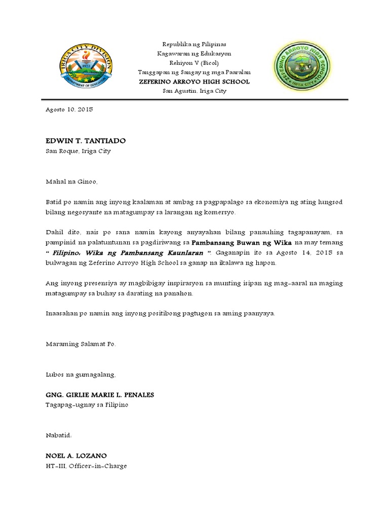 Letter Buwan Ng Wika