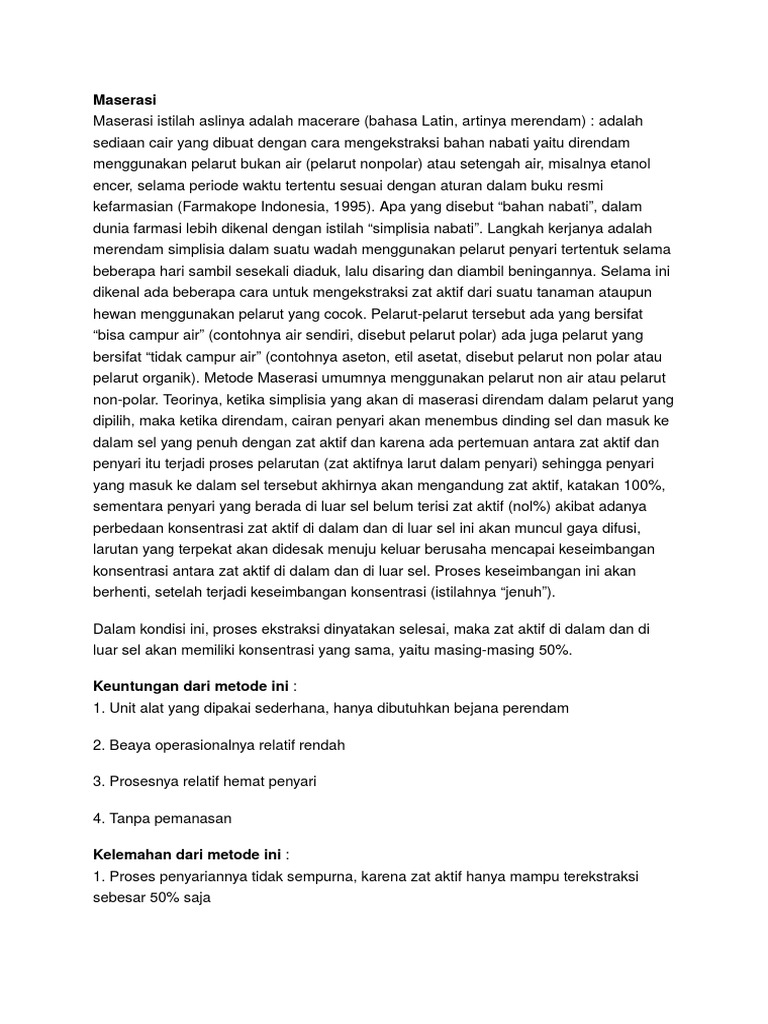 Maserasi | PDF