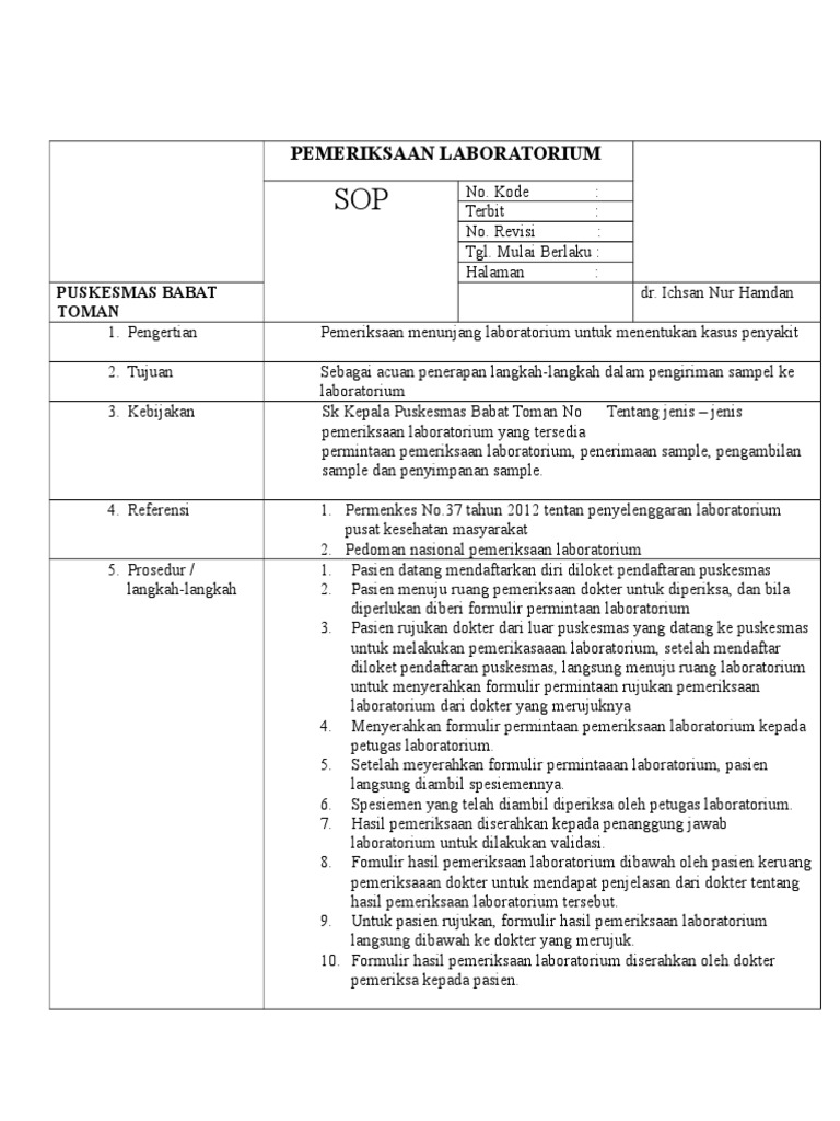 Contoh Sop - Docx 4 | PDF