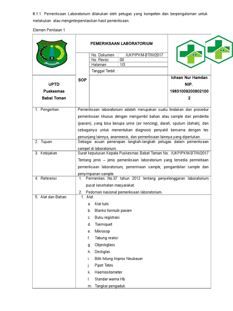 Contoh Sop - Docx 2 Revisi | PDF