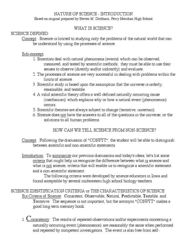 Nature of Science | PDF | Pseudoscience | Scientific Method